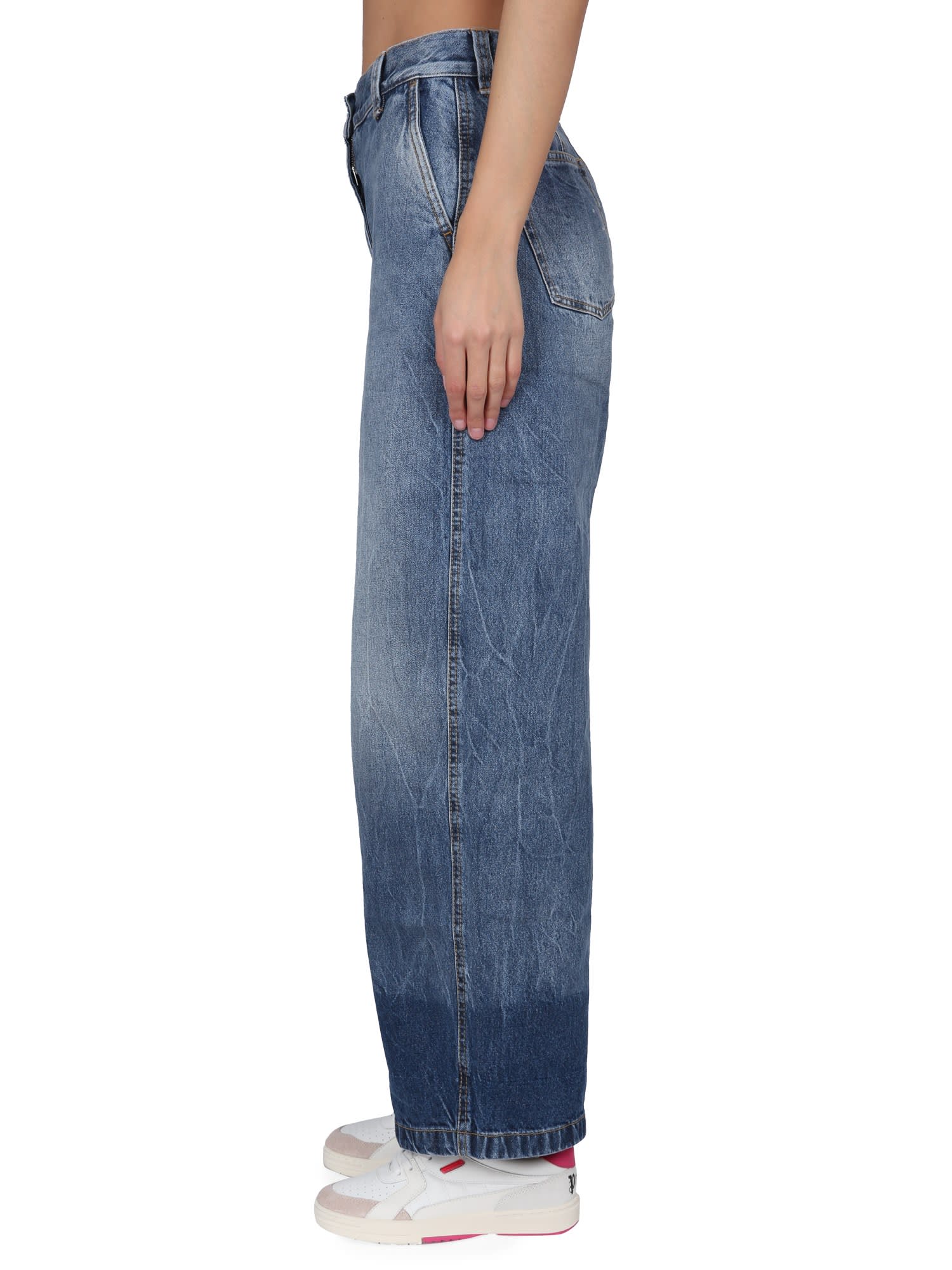 Pixelated Baggy Jeans In Denim Raw Denim LOEWE